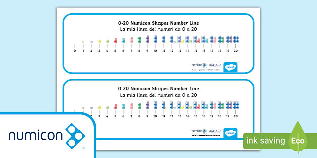 Numicon Shapes Number Line 0-20 English/Italian